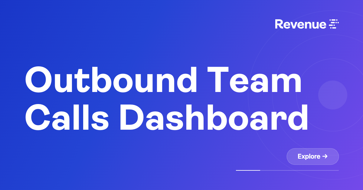 Outbound Team Calls Dashboard – Revenue.io Support
